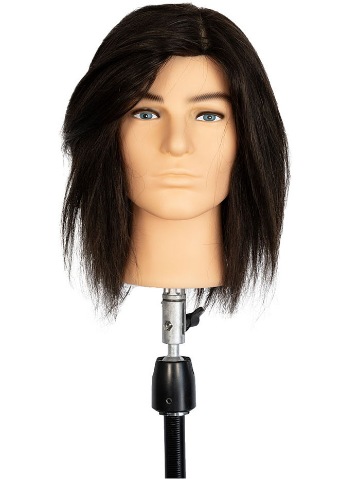 ALEX malleable man's head for barbers 100% natural hair - Exalto ...